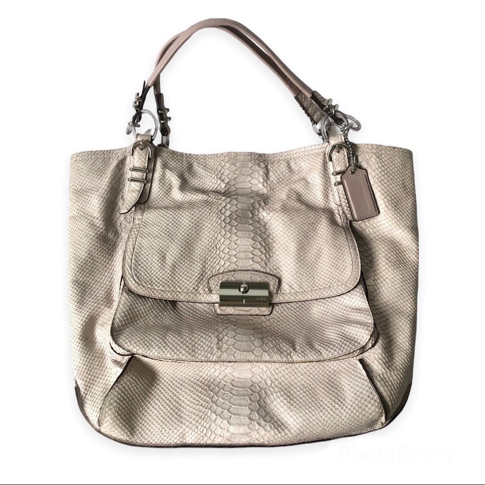Coach Kristin Pinnacle Python Embossed Leather Tote B… - Gem